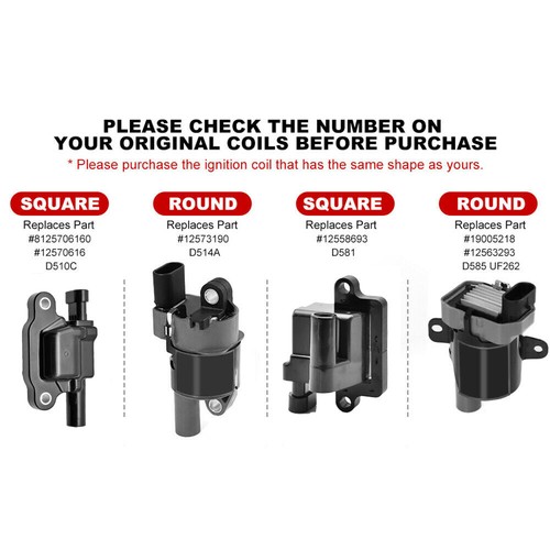 GENUINE Set of 8 OEM GM Delco Ignition Coil LS3 LT1 LSA L83 L86 D510C ...