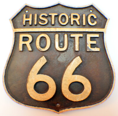 Historic Route 66 Cast Iron Wall Sign Plaque Antique Patina 7.5" X 7.5 ...