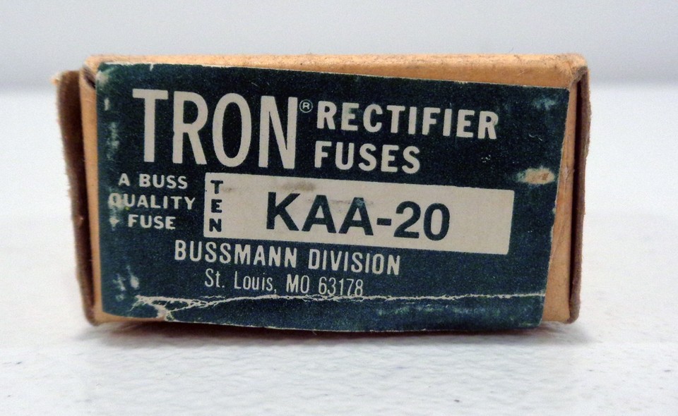 BUSSMANN TRON KAA-20 RECTIFIER FUSES KAA 20 Amp, NEW IN BOX, 10 FUSES ...