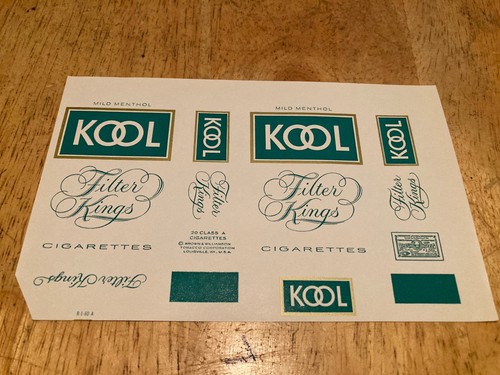 8 Vintage 1961 KOOL Cigarettes Filter Kings Pack Labels Mint Condition ...