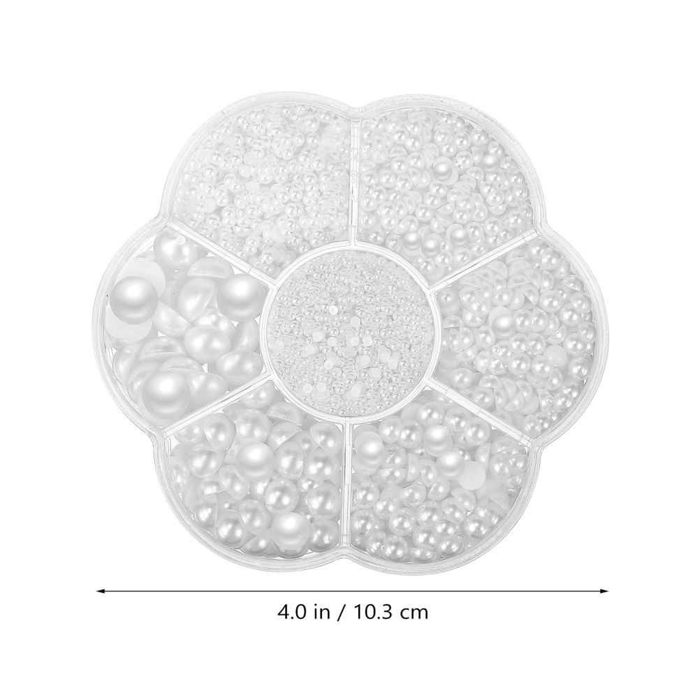 1 Box of Flat Back Beads Luster Half Round Craft Beads for | eBay Australia