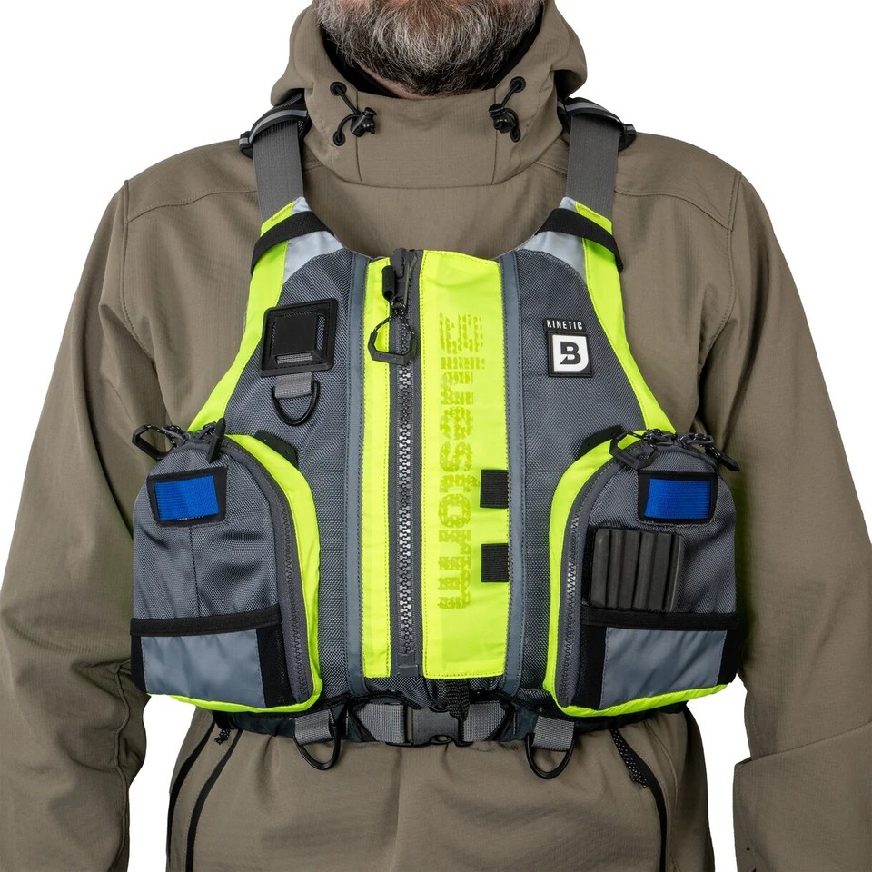 Bluestorm KINETIC Kayak Life Jacket Fishing Vest Type III PFD, HI-VIS ...