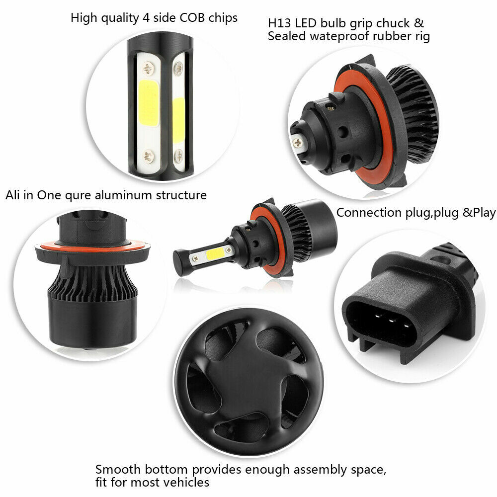 NEW US LED COB 4-Sides Bulbs Headlight/DRL Combo For MERCURY MARINER ...