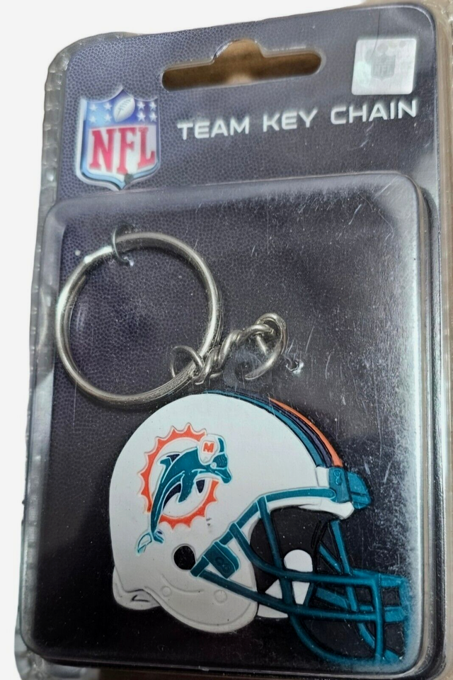 Miami Dolphins Keychain Key Ring Vintage Helmet 3-D PVC Soft Rubber Key ...