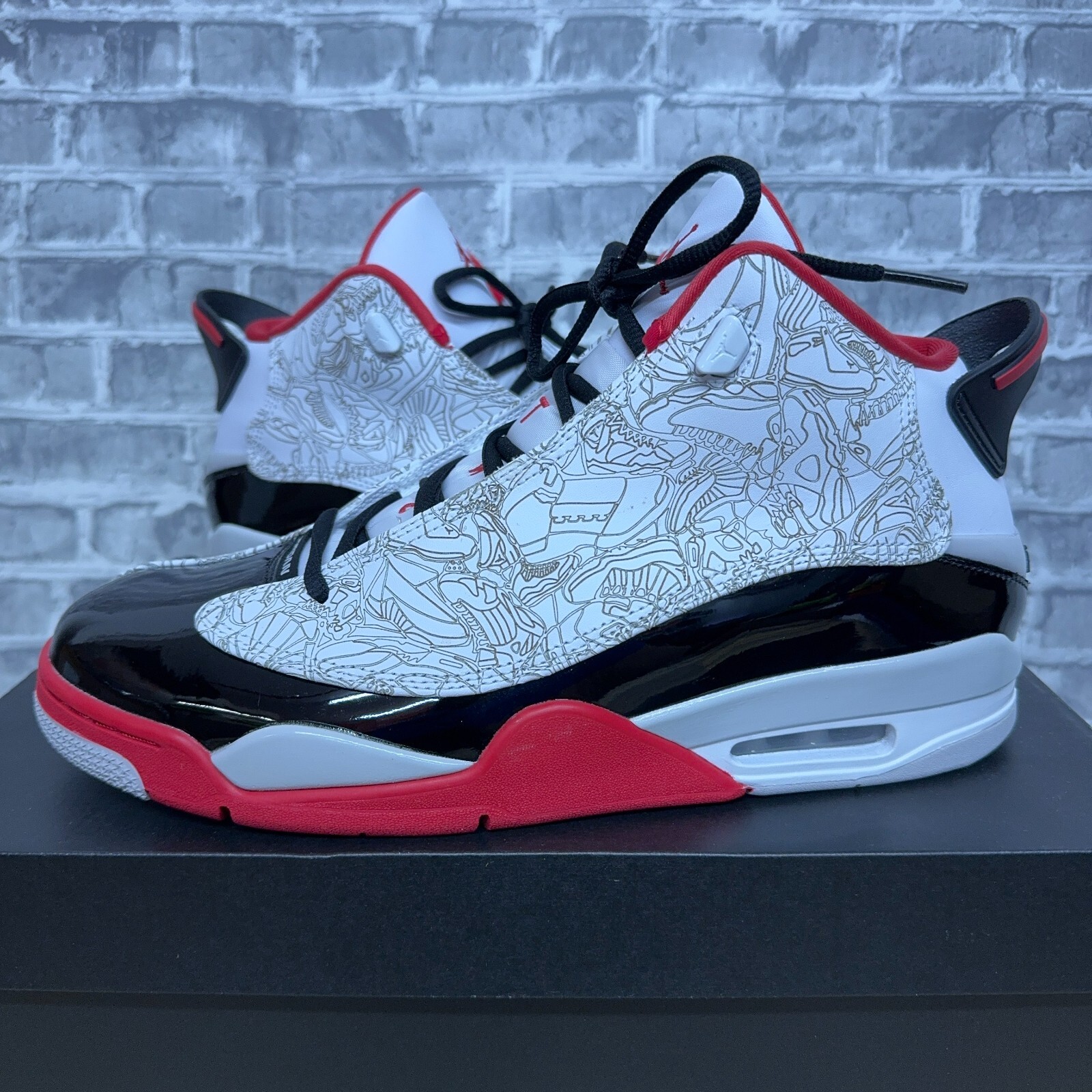 Nike Air Jordan Dub Zero Shoe White True Red Black 311046-160 Mens Size ...