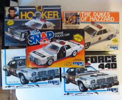 VTG Police Car Model Kit Lot Force 440 Dukes of Hazzard TJ Hooker ...