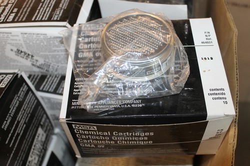 MSA 464031 Chemical Cartridge GMA type NIOSH aproved 10 New 459315 mask ...