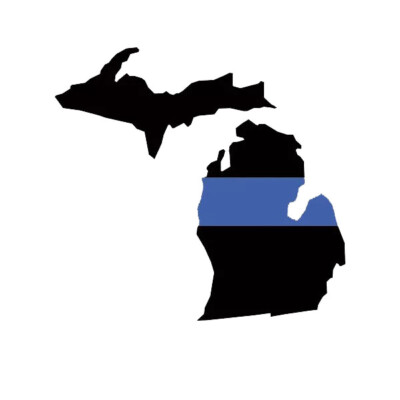 Michigan State Shaped The Thin Blue Line Sticker | eBay