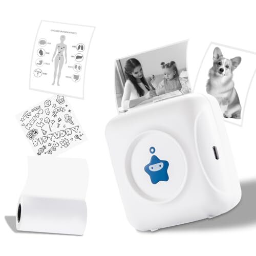 vretti Sticker Printer TP2-Y 2024 Mini Thermal Printer Bluetooth Mobile ...