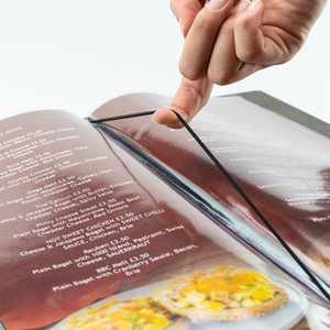 Menu Holder Elasticated Cords Loops Barbs Strings A4-A5-SLIM Menus ...