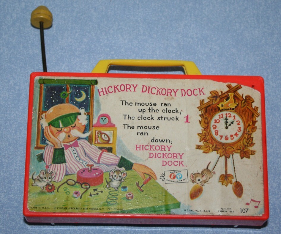 Vintage 1964 Fisher Price Music Box Clock Radio - Plays Hickory Dickory ...