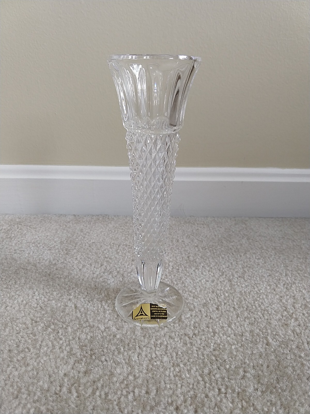 Vintage Anna Hutte Lead Crystal 8 Inch Vase Made In Germany | eBay