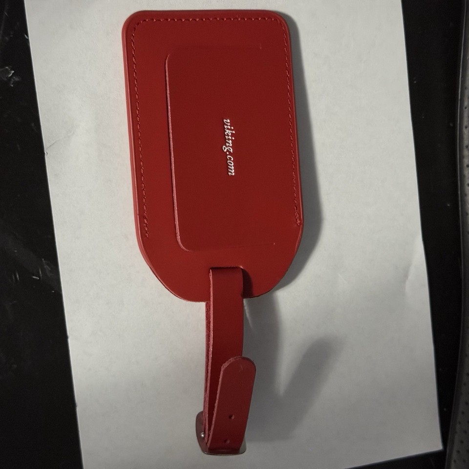 Viking Cruises Logo Red White Leather Luggage Tag: Brand New | eBay