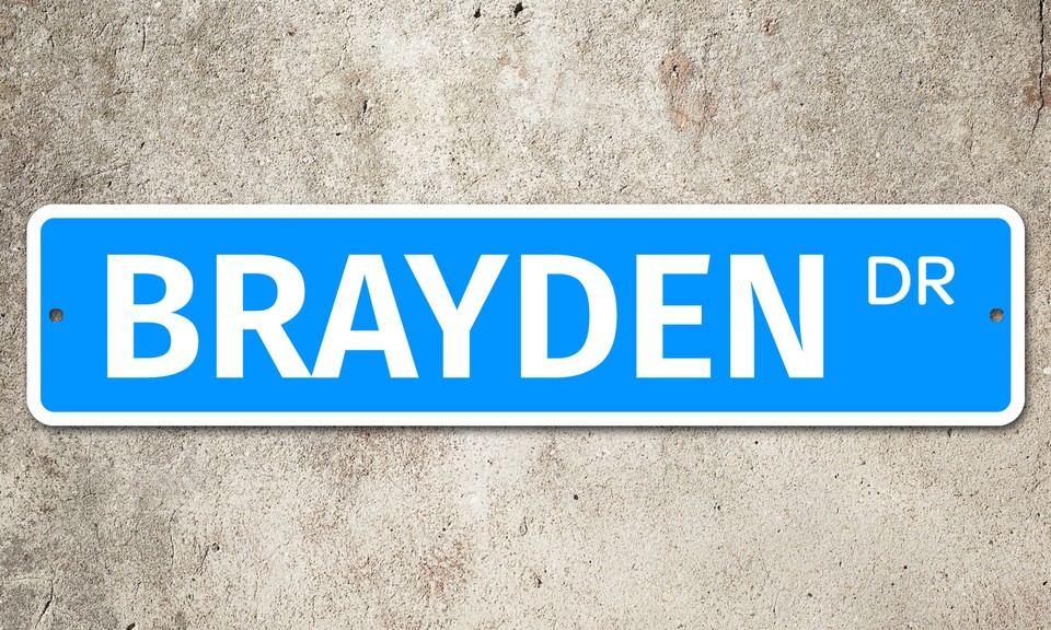 5353 SS Brayden 4" x 18" Novelty Street Sign Aluminum | eBay