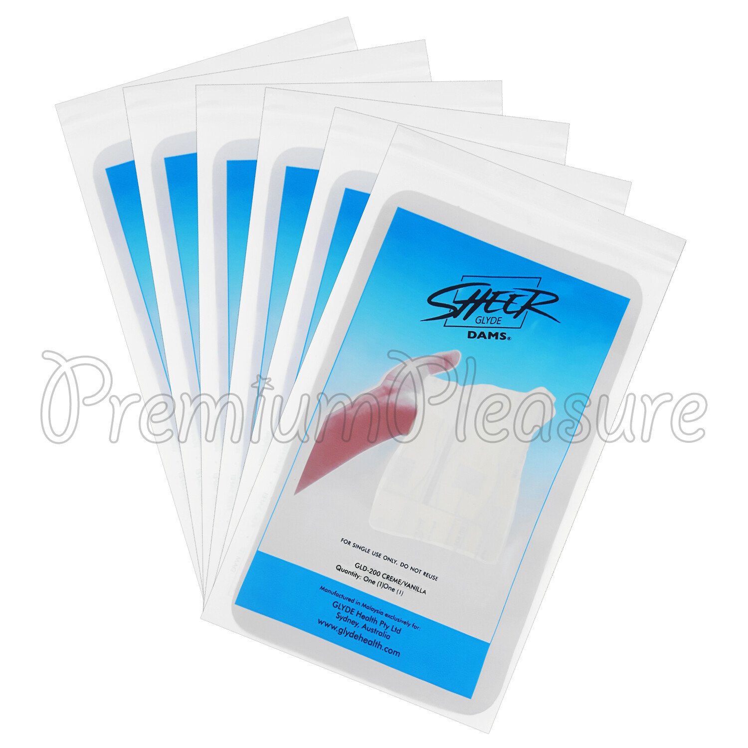 Sheer Glyde Dams Creme Vanilla flavored Dental Silky thin latex sheets ...