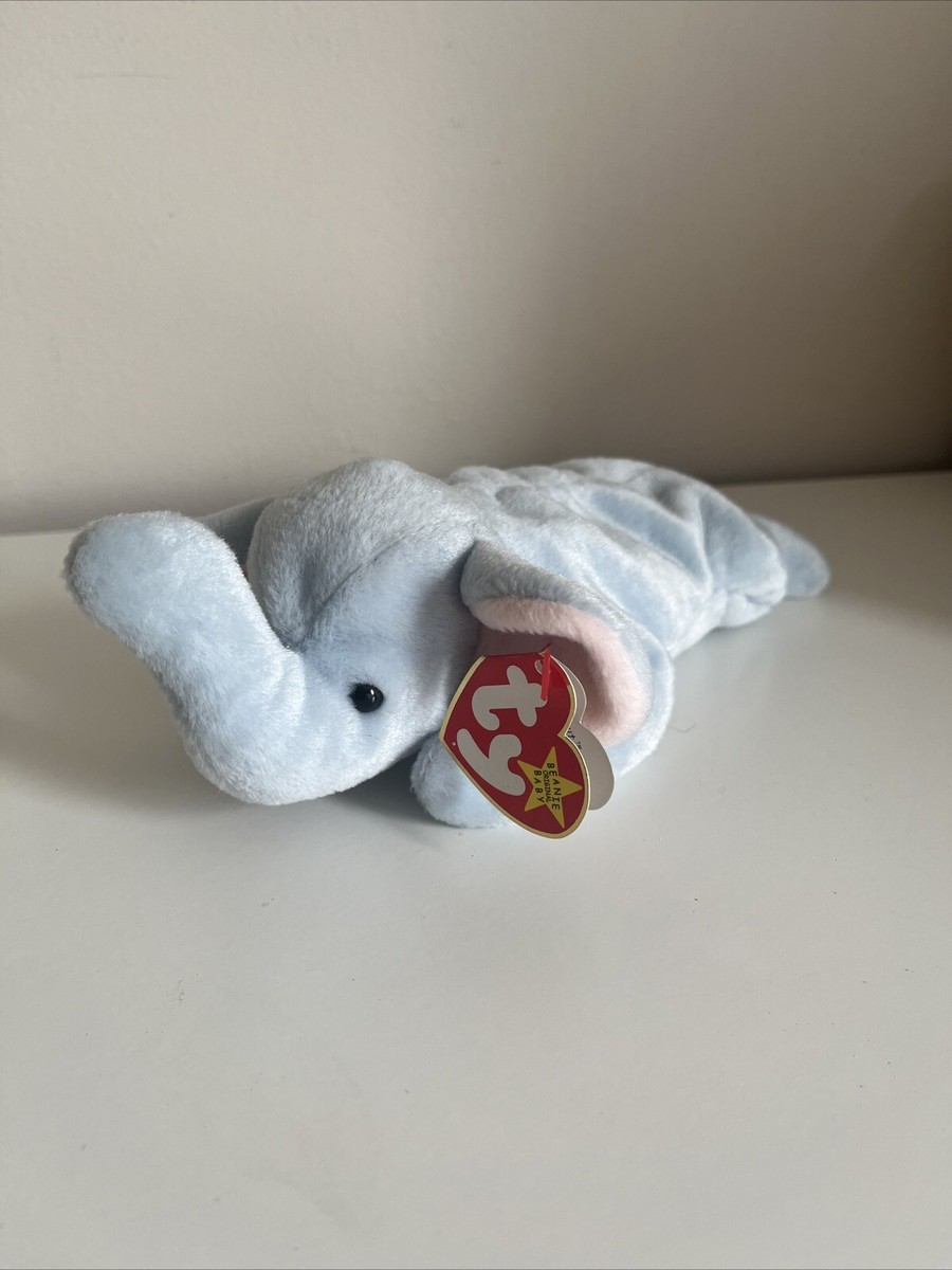 Light blue elephant beanie baby store
