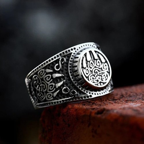 Mens Norse Nordic Viking Rune Bear Paw Claw Stainless Steel Ring Men ...