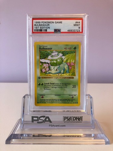 1999 Pokemon 1st Edition Base Set Shadowless Bulbasaur PSA 9 LENGTH ...