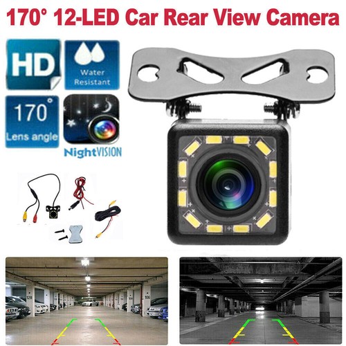 170° 12 LED Reverse Camera Car Waterproof Night Vision Parking Rear ...