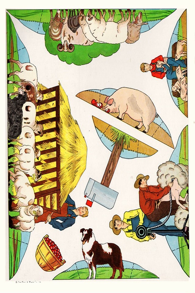 ANTIQUE~UNCUT~1940~FARM FRIENDS TO CUT OUT~THE PLATT & MUNK CO.INC~ | eBay