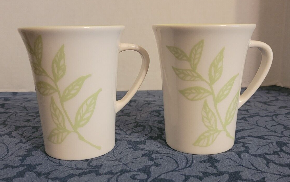 VG Set of 2 Starbucks Tazo Tea Cup Mug Green Leaves 4.25" | eBay