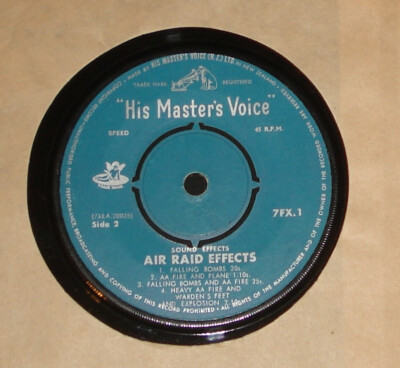 SOUND EFFECTS - AIR RAID ON LONDON/AIR RAID EFFECTS 1962 HMV NZ 45 ...