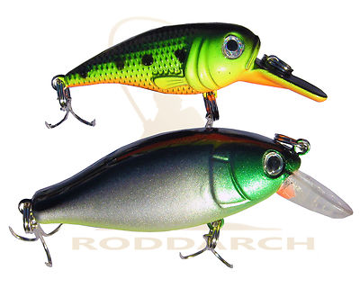2 x FISHING PLUG RATTLER PIKE PERCH SPINNER SPOON LURE SET DEEP ...