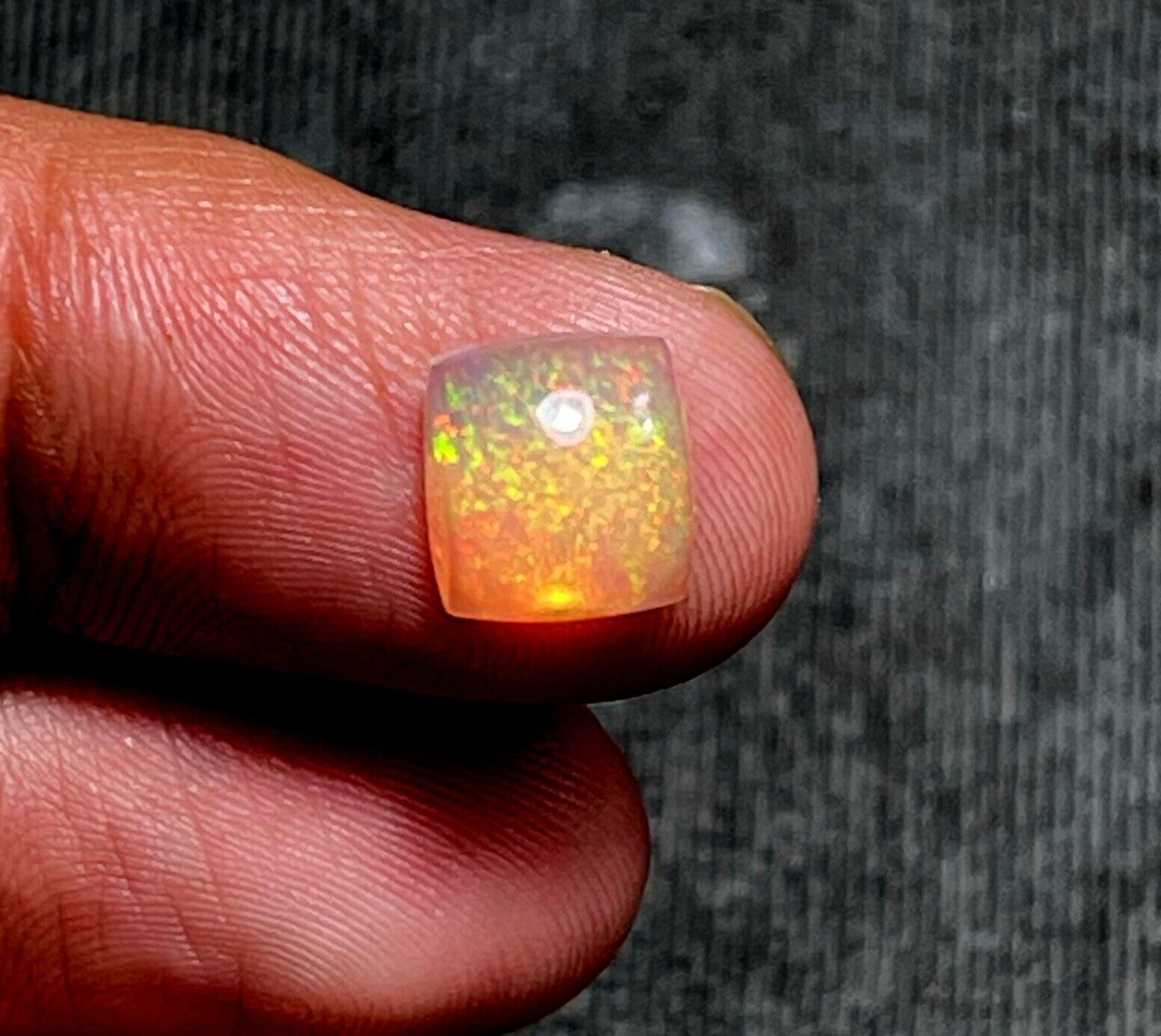 1.75Ct ETHIOPIAN OPAL Cabochon SQUARE SHAPE Fire Opal Crystal Opal 8X8 ...