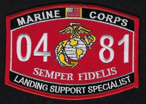 MOS 0481 LANDING SUPPORT SPEC. CAP PATCH HAT US MARINES PIN UP MOTOR T ...