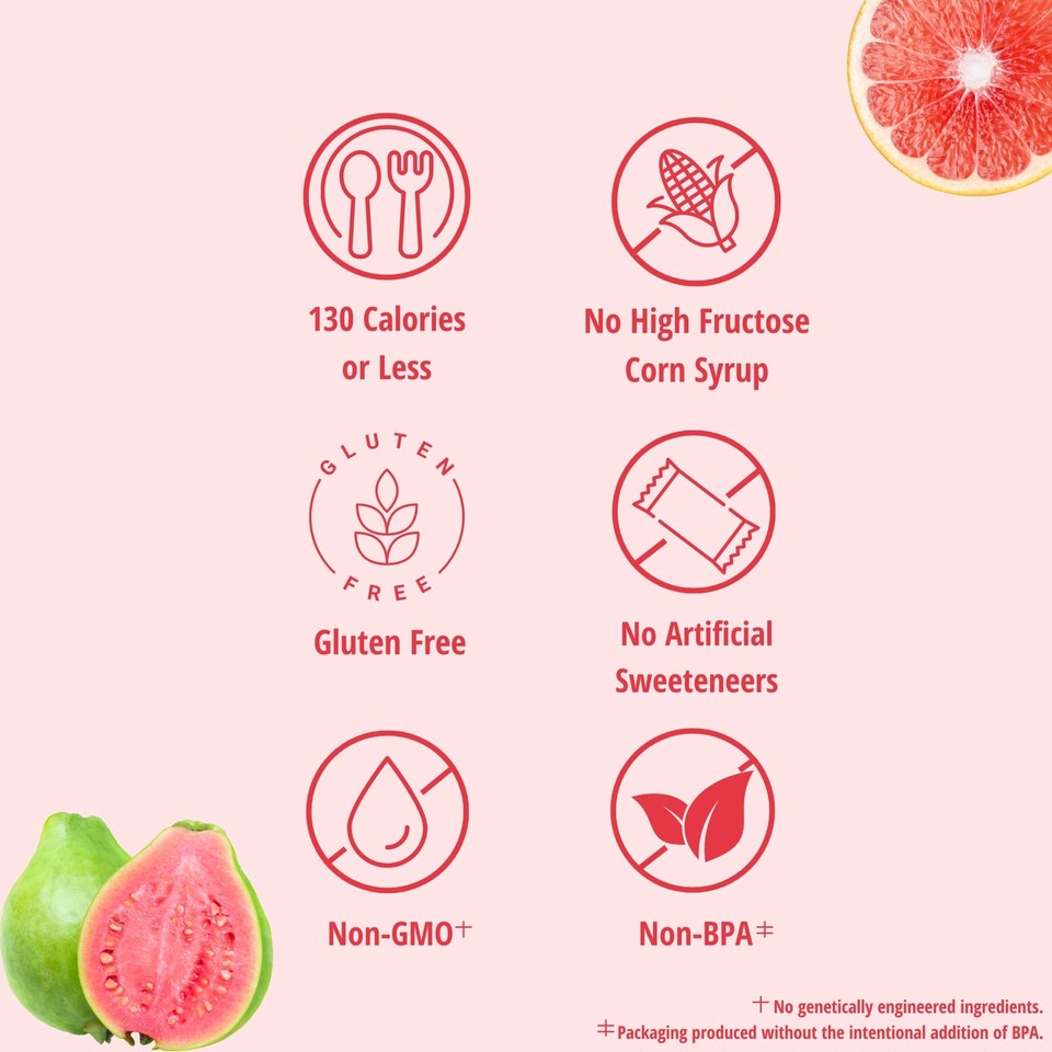 Del Monte Refreshers Red Grapefruit in Guava Fruit Water Cups 7 Ounce 2 ...