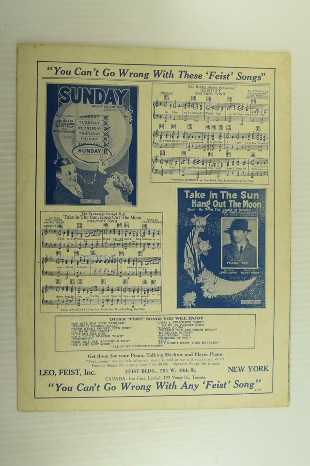 1927 He's The Last Word Gus Kahn Vintage Sheet Music M8 | eBay