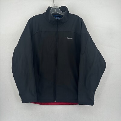 Reebok Men's Shell Jacket Size Medium Black Full Zip Fleece Lined | eBay