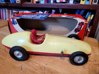 NICE VINTAGE 1950'S PLASTIC WIND UP PAGCO JET MECHANICAL RACE CAR with ...