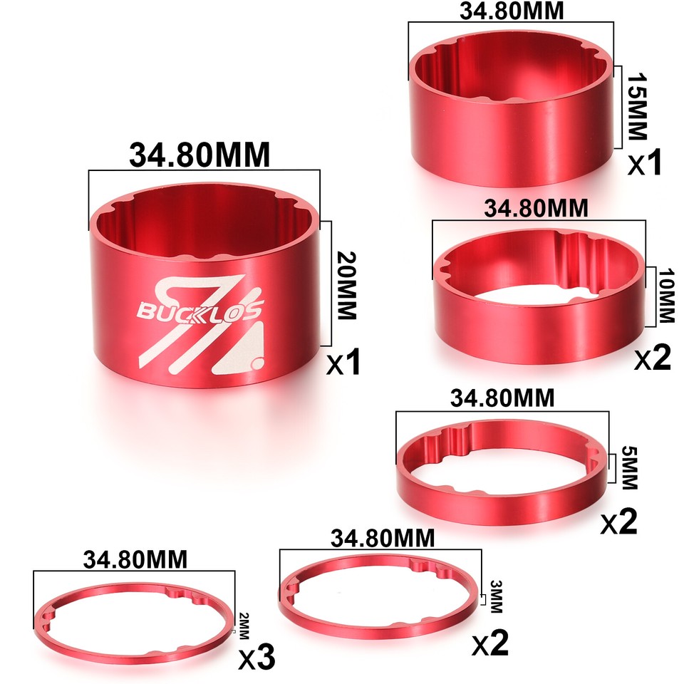 Aluminum Stem Washers Headset Spacers 1-1/8" Threadless MTB XC Bike ...