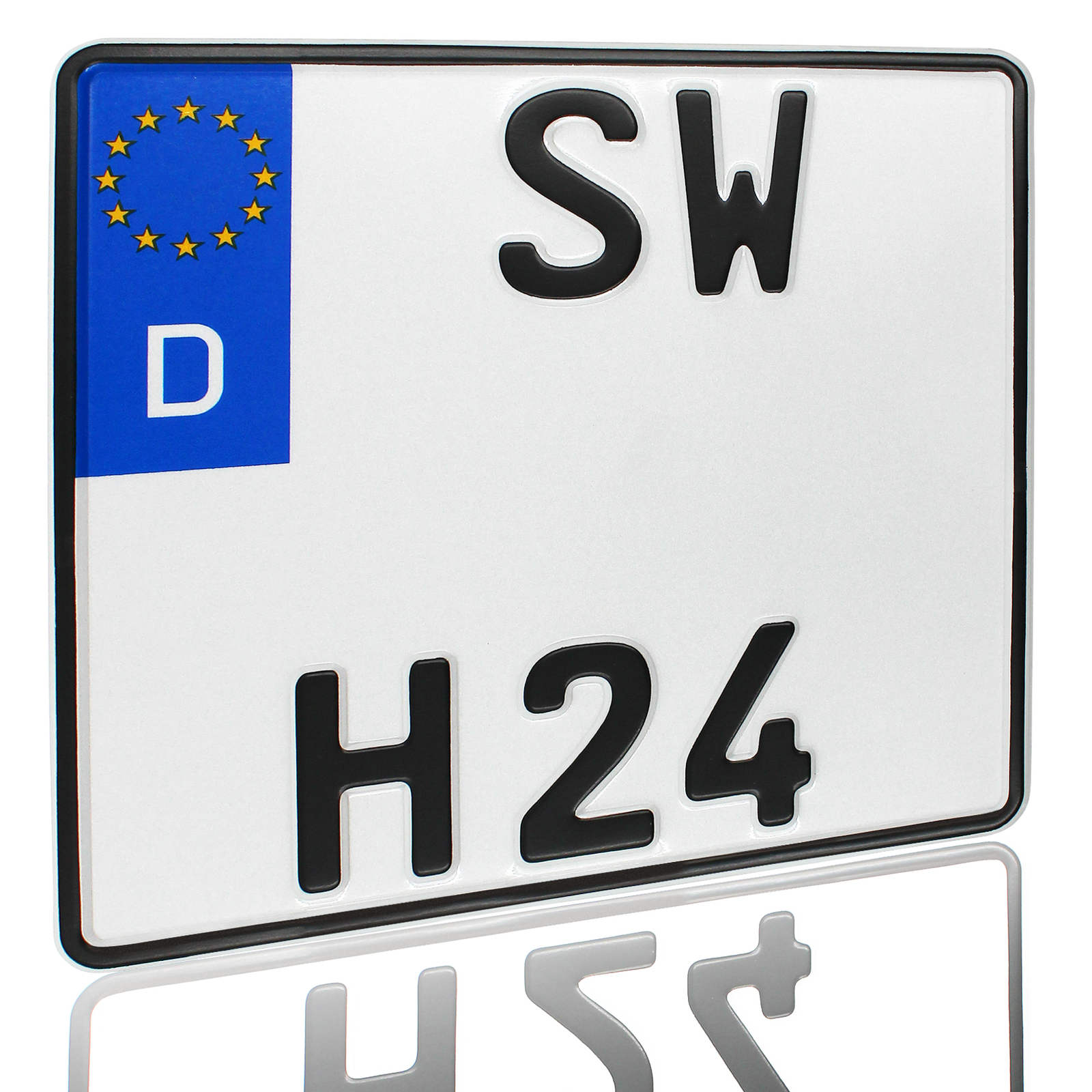 1 Quad Kennzeichen Schwarz zweizeilig | 280x200mm | Nummernschilder ...