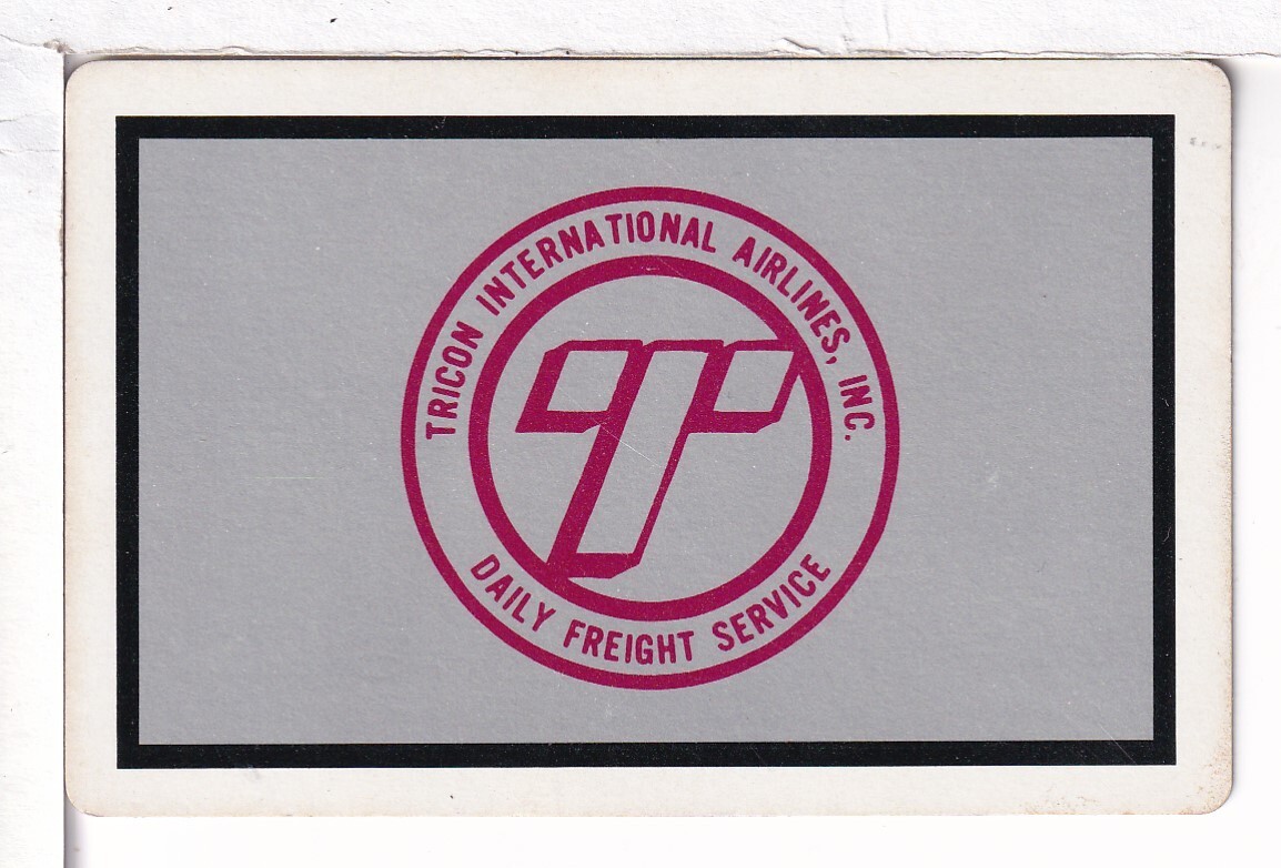 Single Airline Playing Card "Tricon Intl Air, ZYJ 200 B" Chan/Mertens ...