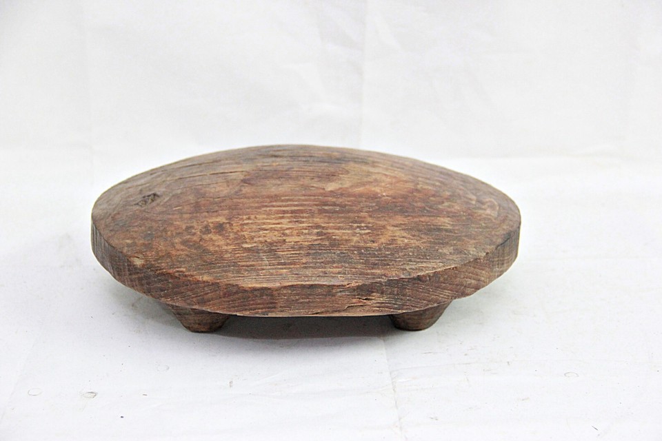 HUNCHBACKED ANTIQUE WOODEN TOOL - SINGLE WOOD RUMALI ROTI, BREAD MAKING ...