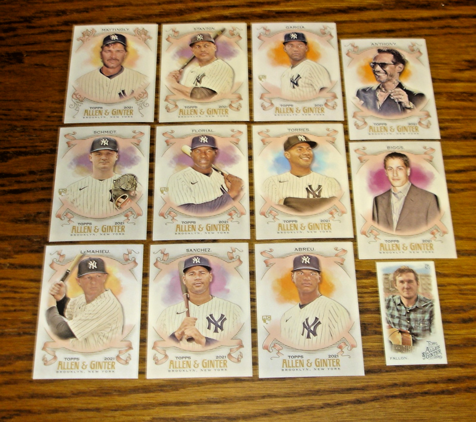 2019-2024 Topps Allen & Ginter YANKEES Lot (37) w/ Babe Rith, L Gehrig ...