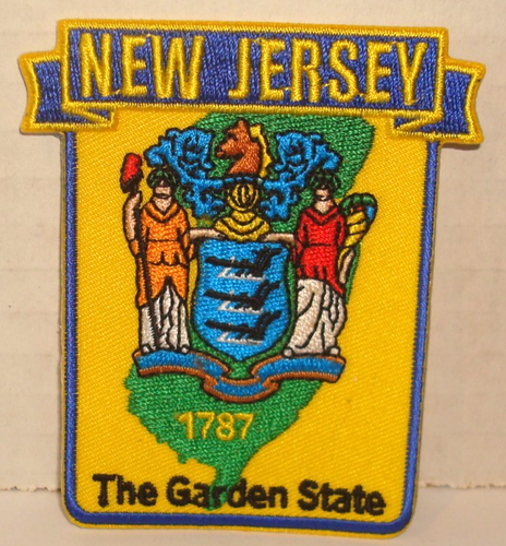 NEW JERSEY THE GARDEN STATE State Map Travel iron on patch 3 inches | eBay