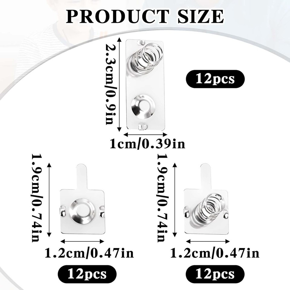 12 Pairs AA Battery Contacts Conversion Spring Contact Plate ...