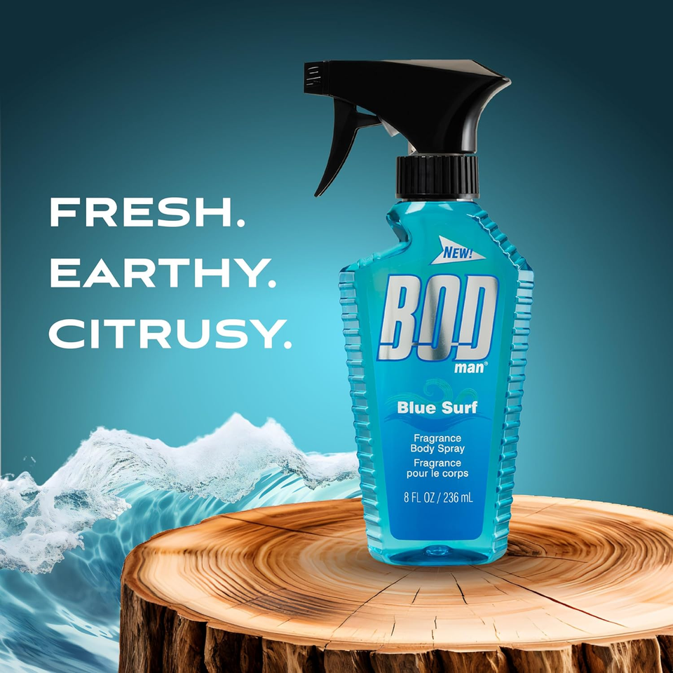 BOD Man Fragrance Body Spray, Blue Surf, Clean, 8 Fluid Ounces | eBay
