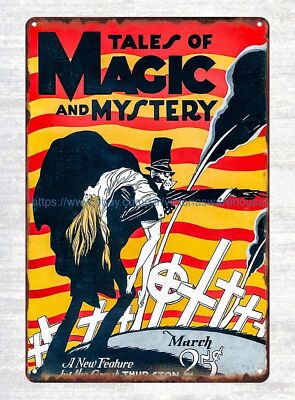 plaque gift Tales of Magic and Mystery 1928 pulp magazine cover metal ...