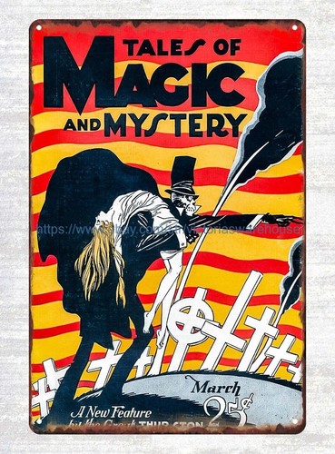 plaque gift Tales of Magic and Mystery 1928 pulp magazine cover metal ...