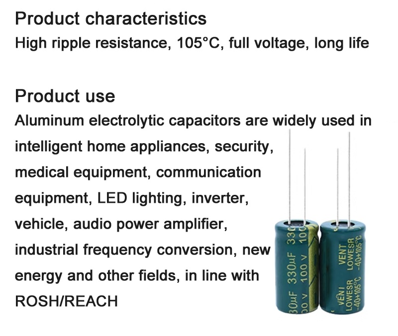 100v 330uf Aluminum Electrolytic Capacitor High Frequency Green gold ...