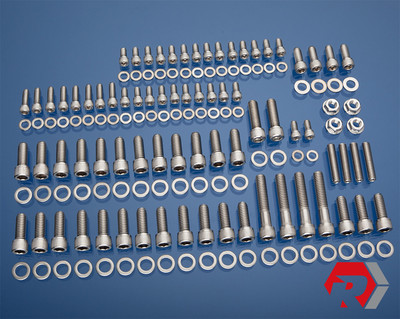 SBC SMALL BLOCK CHEVY STAINLESS BOLT KIT 265-400 w/ LONG WATER PUMP 283 ...