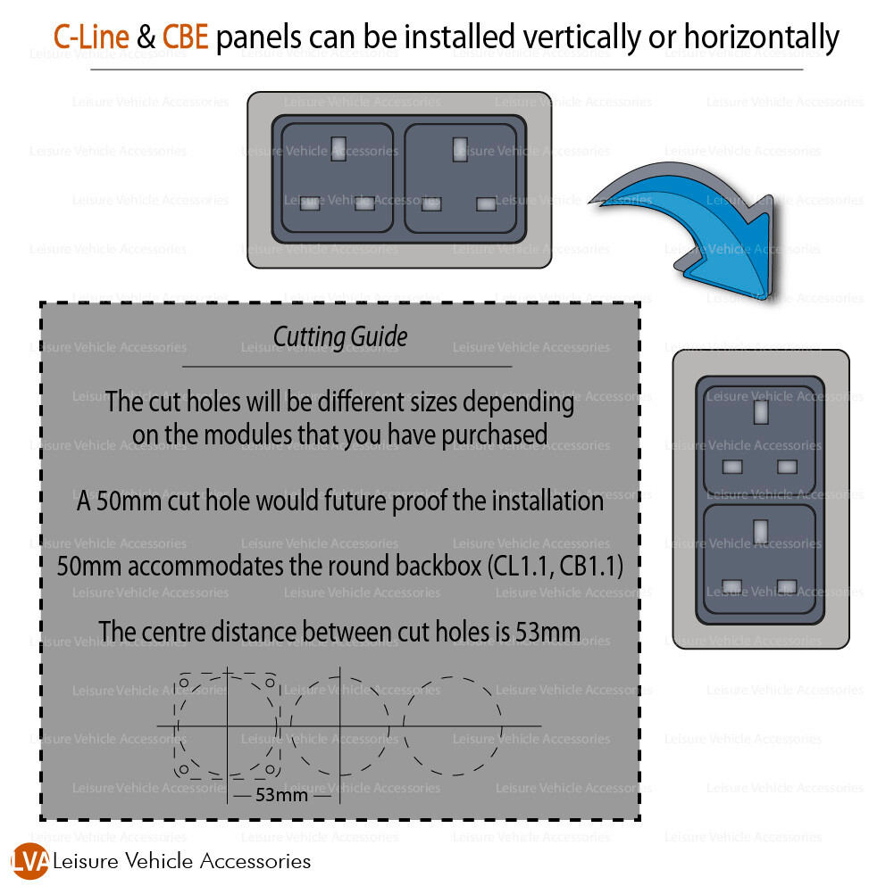 C-Line Truma Black 230v 13a Mains Fused Heater Cooker Switch Motorhome ...