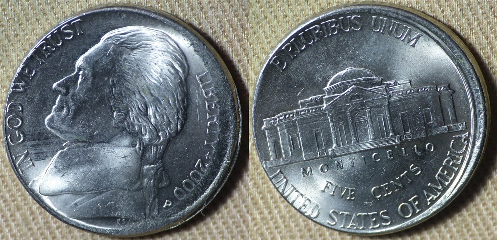 Error : 2000P Nickel Off Center Partial Tilted Collar IREC2135 | eBay