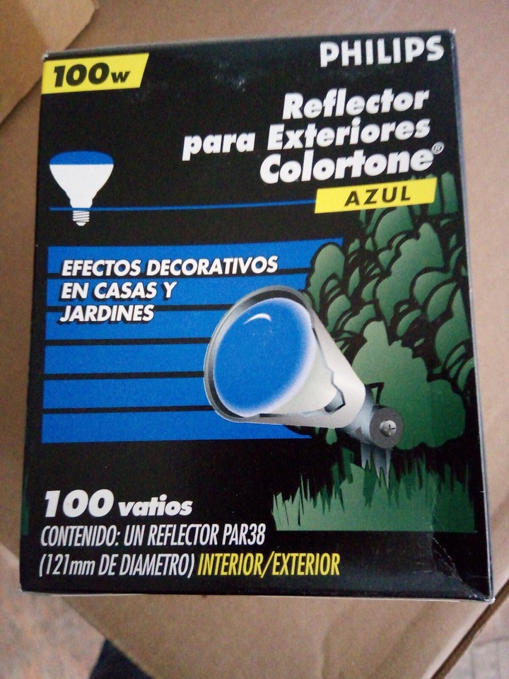 LOT of 4 PHILIPS COLORTONE 100W BLUE INDOOR OUTDOOR COLORED 100 WATT ...