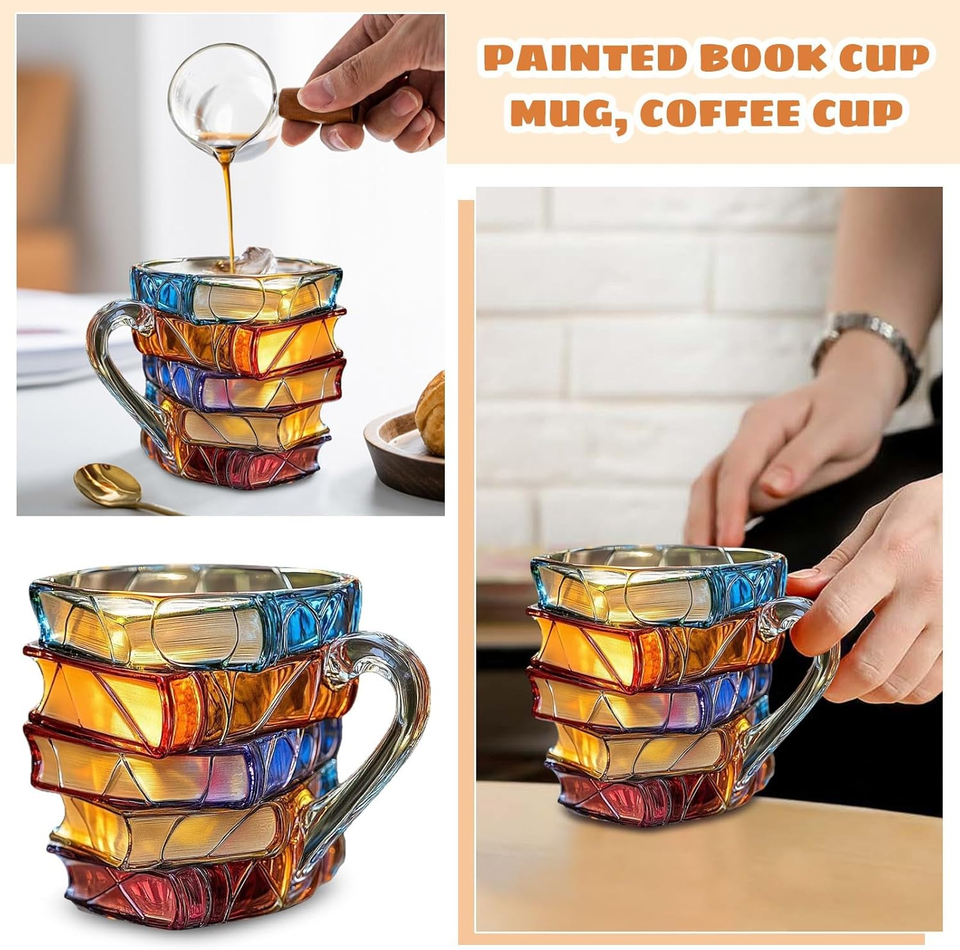 Painted Book Mug Novelty Coffee Mugs for Book Lover Gifts for Women ...