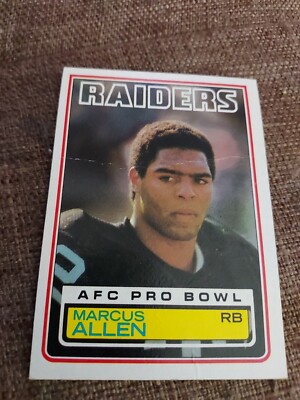 1983 Topps Marcus Allen #294 Rookie Football Card LA Raiders Mid Grade ...